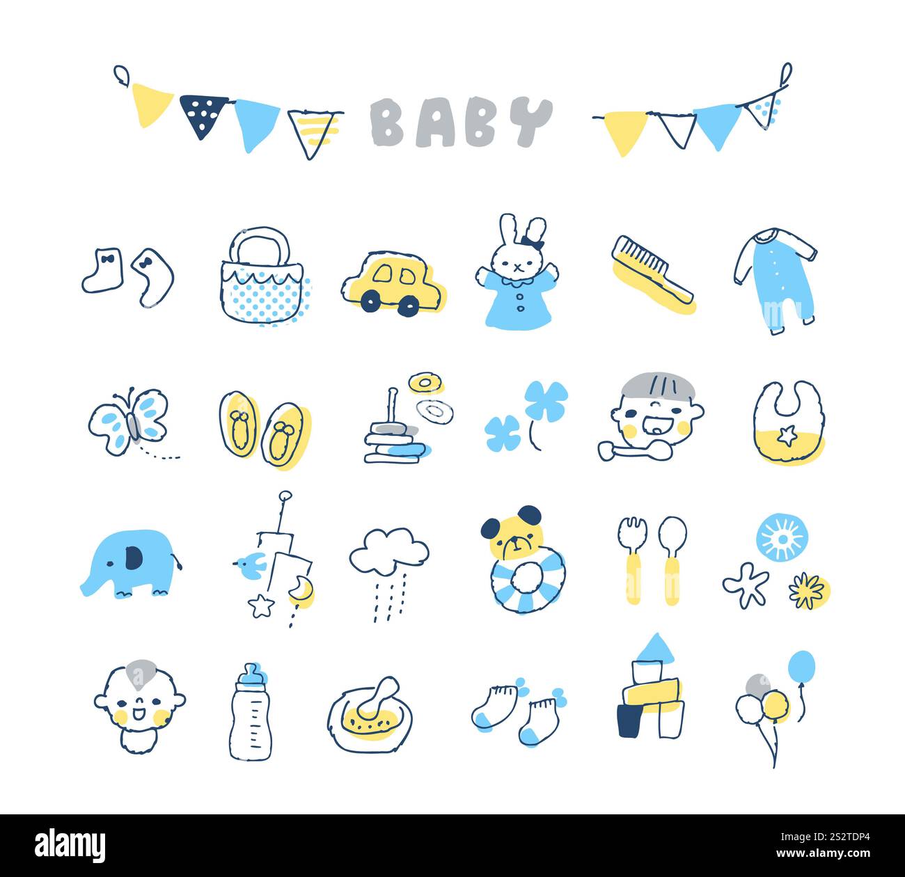 Various Baby items Set Stock Photo - Alamy