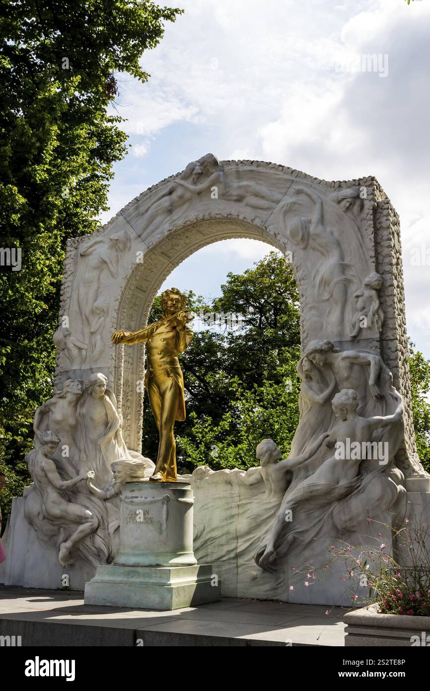 The Johann Strauss monument stands in Vienna's Stadtpark. Austria Stock ...