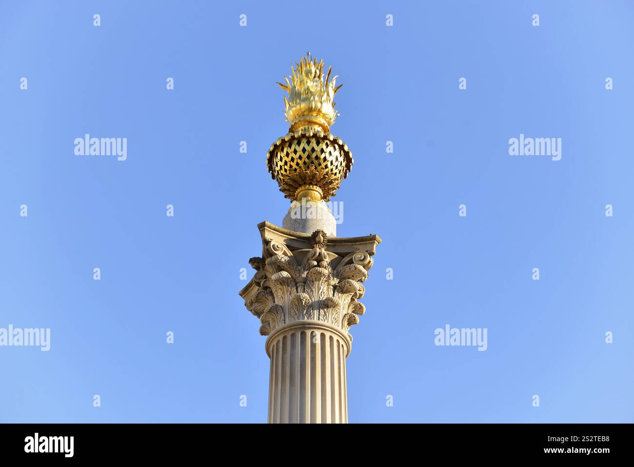 Corinthian Column in Warwick Court, London, Column with gold decorated ...
