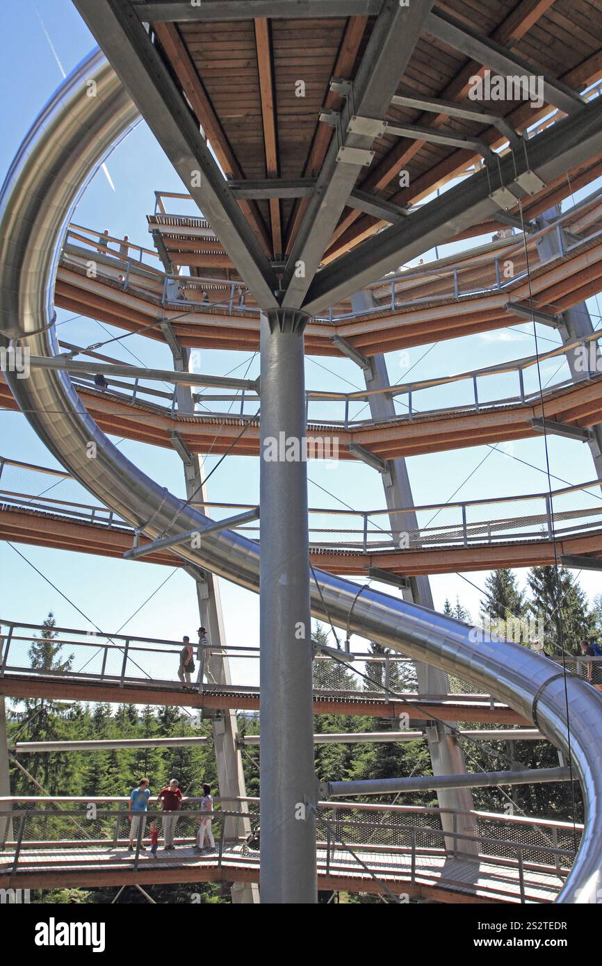 Black Forest treetop walk observation tower, Bad Wildbad, Baden ...