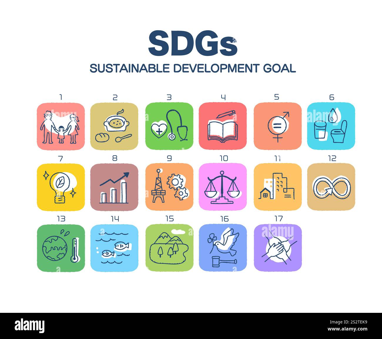 SDG 17 goals icon set Stock Photo - Alamy