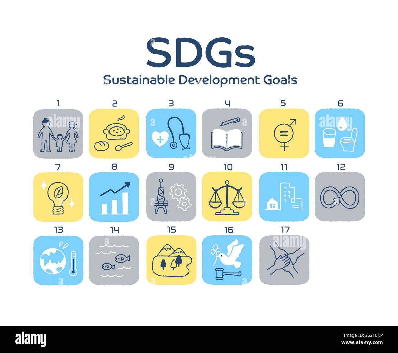 SDG 17 goals icon set Stock Photo - Alamy