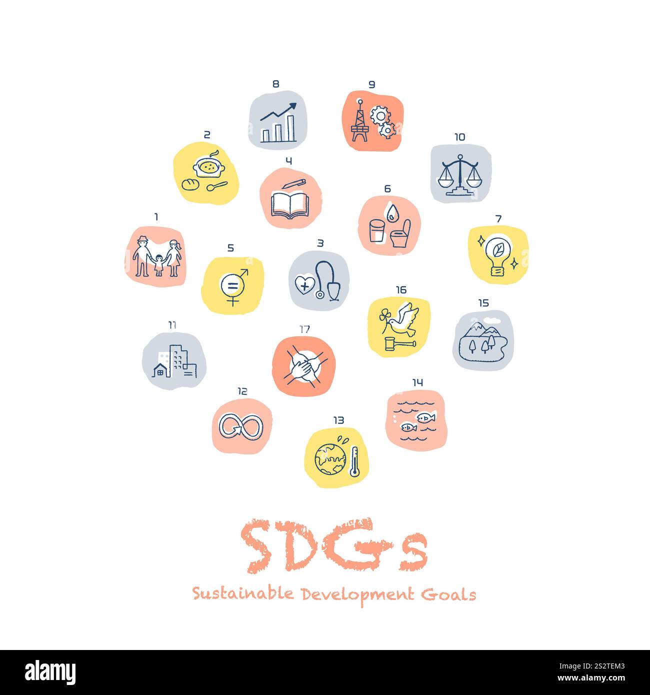 SDG 17 goals icon set Stock Photo - Alamy