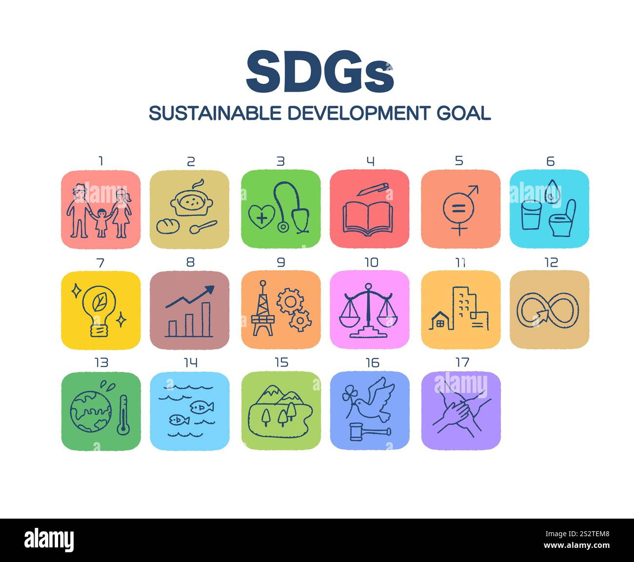SDG 17 goals icon set Stock Photo - Alamy
