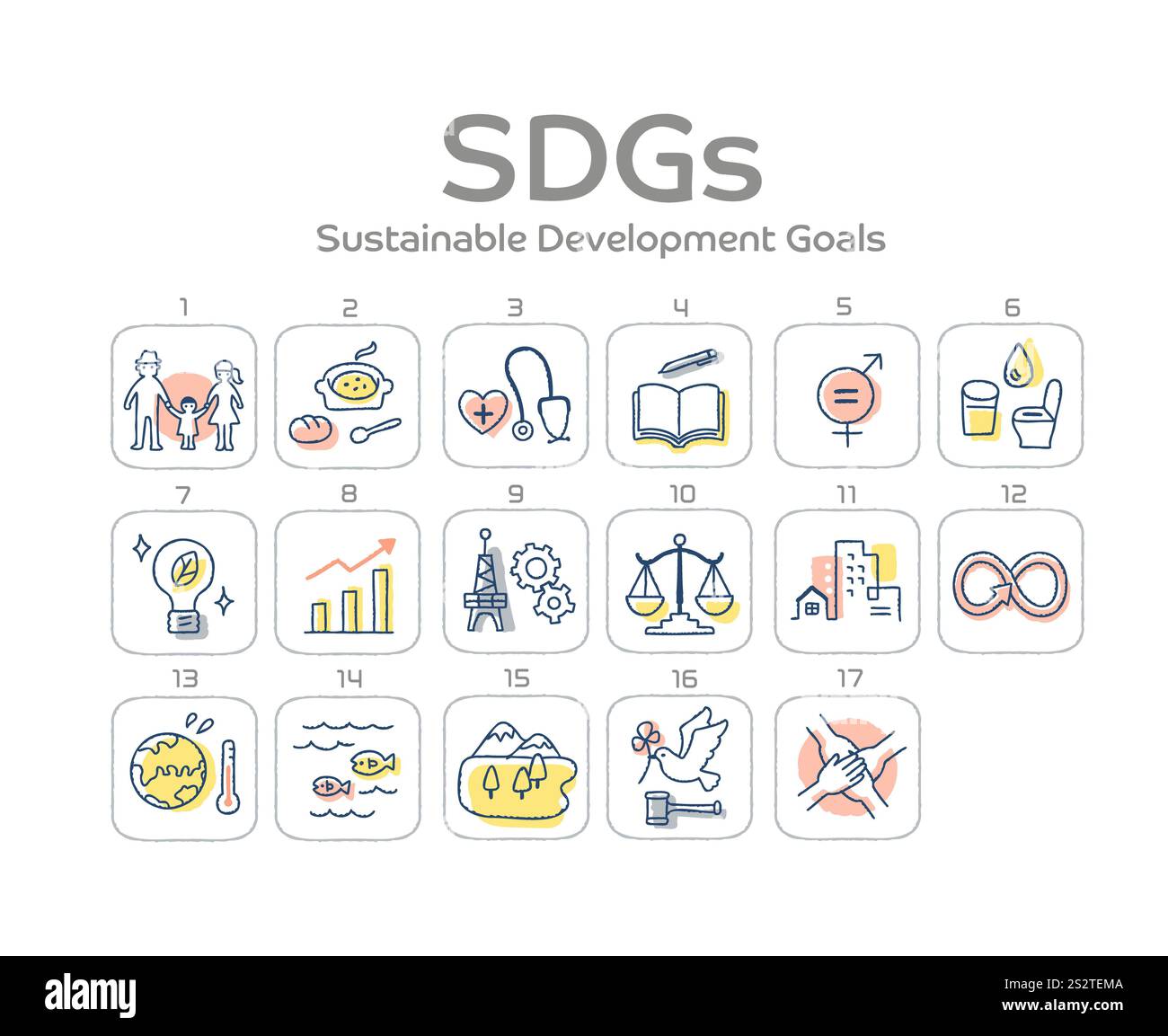 SDG 17 goals icon set Stock Photo - Alamy
