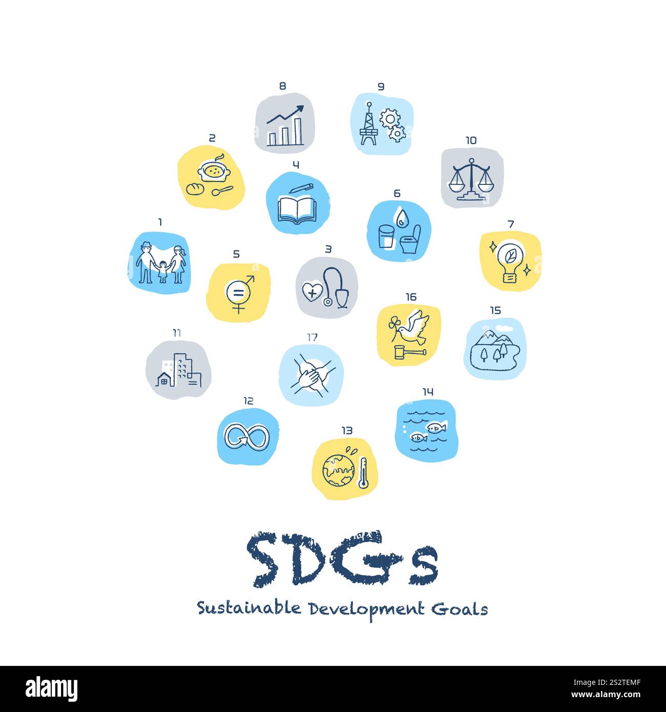 SDG 17 goals icon set Stock Photo - Alamy
