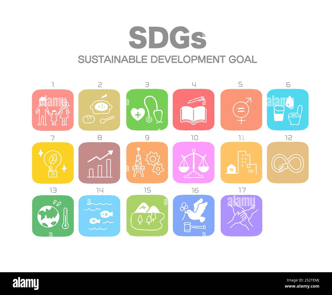 SDG 17 goals icon set Stock Photo - Alamy