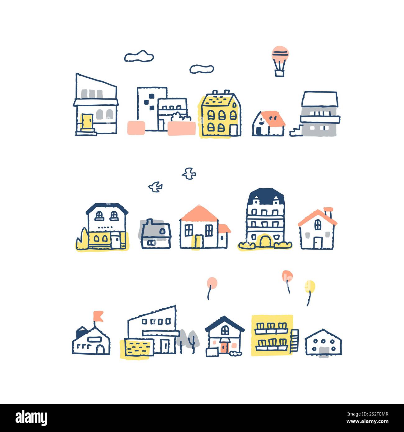 Architecture city various residential Cut Out Stock Images & Pictures ...