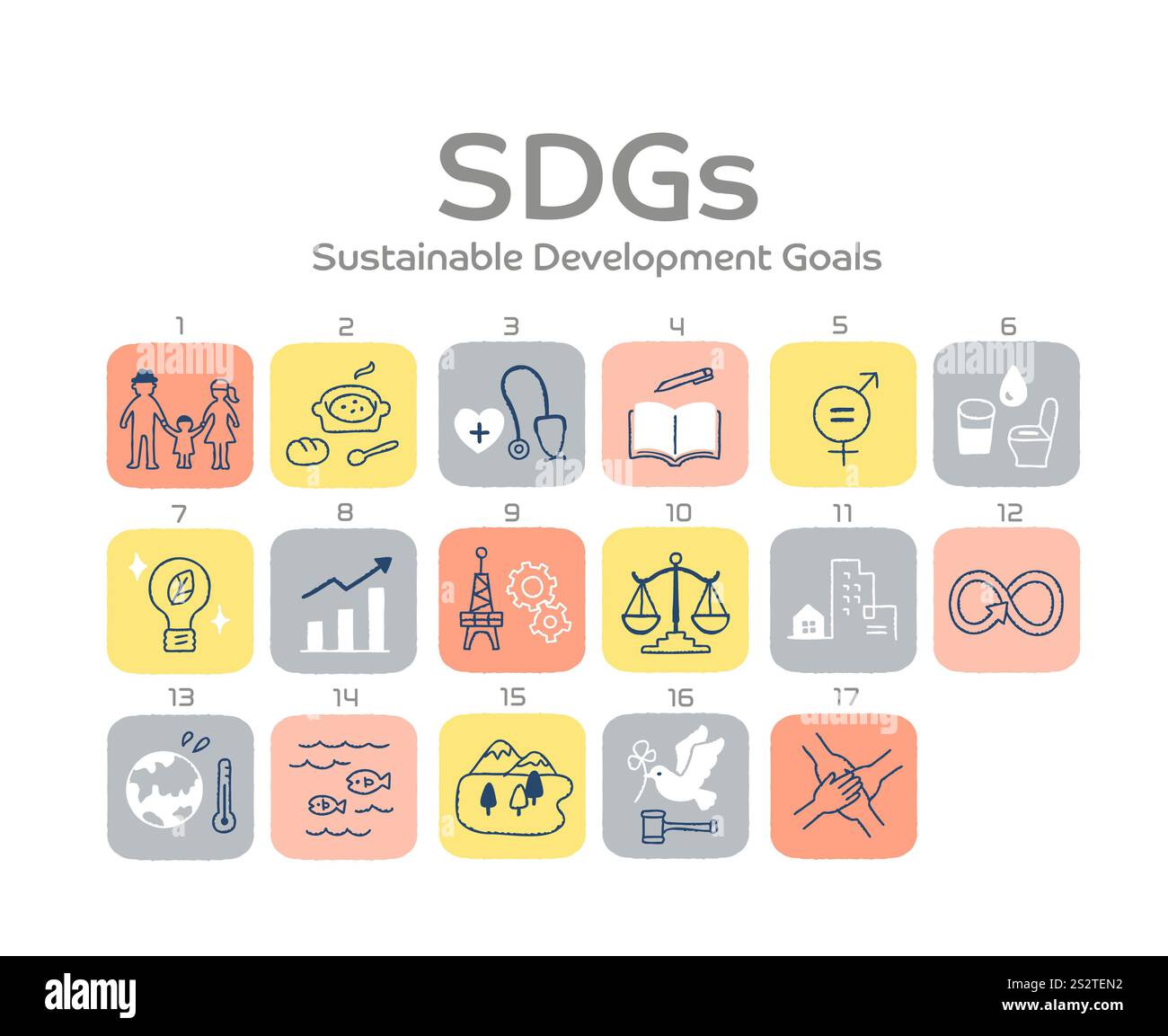 SDG 17 goals icon set Stock Photo - Alamy