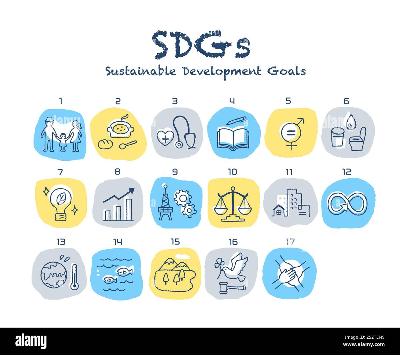 SDG 17 goals icon set Stock Photo - Alamy