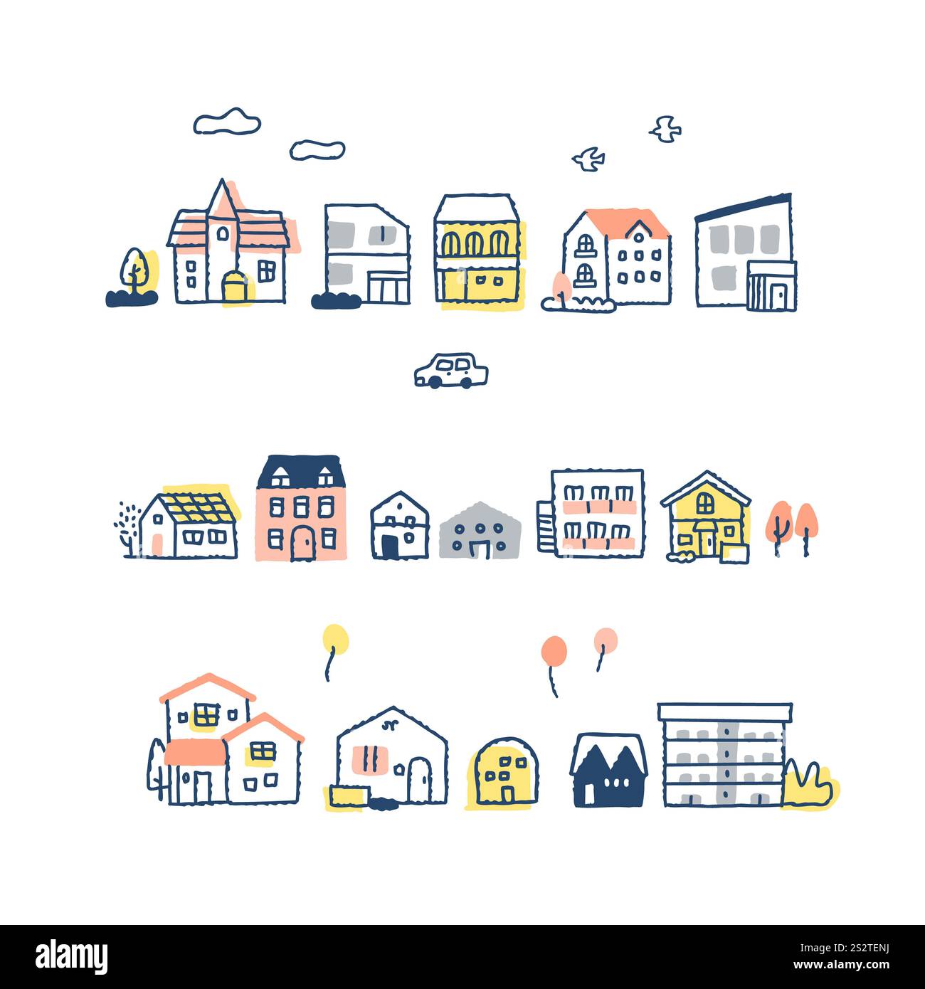 Architecture city various residential Cut Out Stock Images & Pictures ...