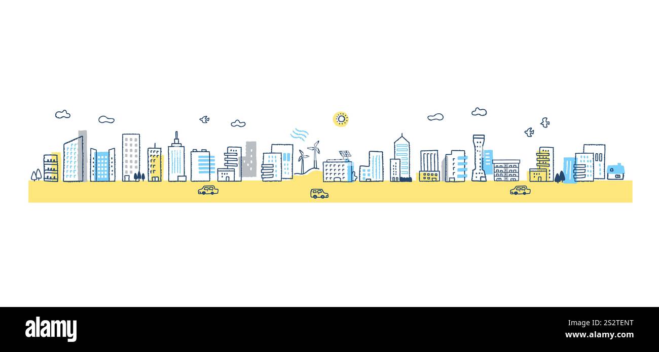 Cityscape with a group of buildings Stock Photo - Alamy