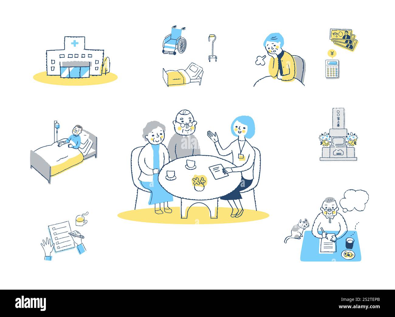 Senior life scene image Set Stock Photo - Alamy