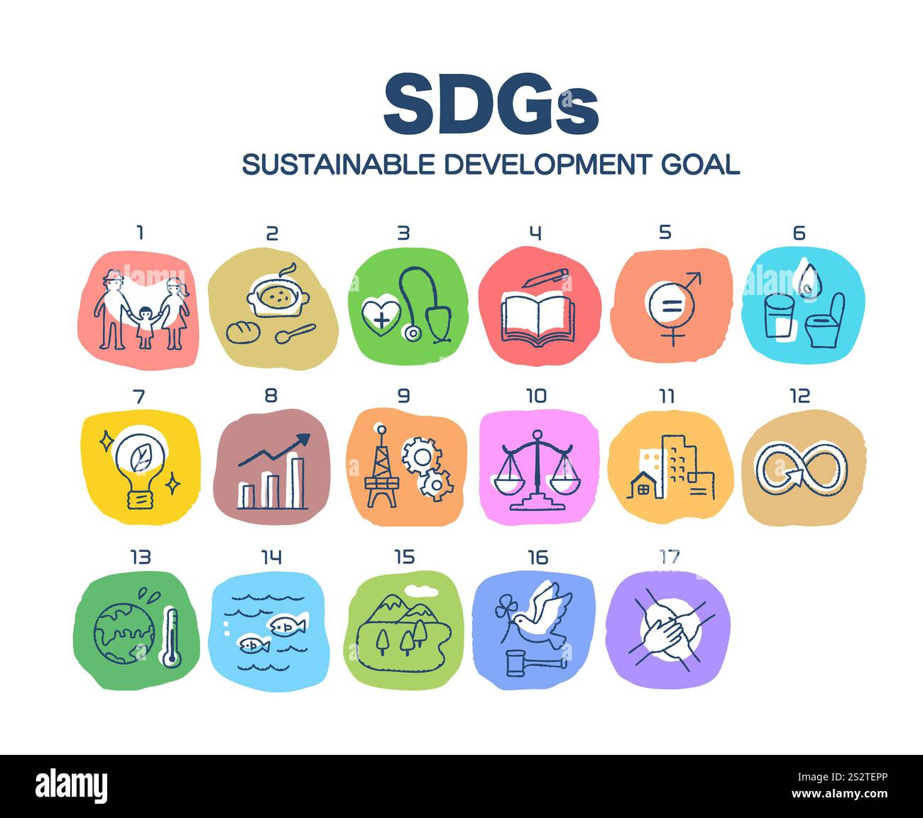 SDG 17 goals icon set Stock Photo - Alamy
