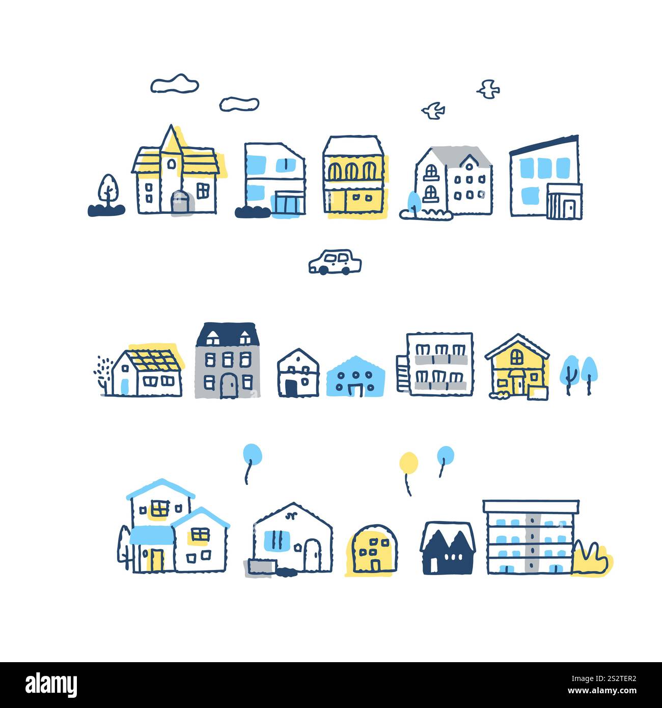 Architecture city various residential Cut Out Stock Images & Pictures ...