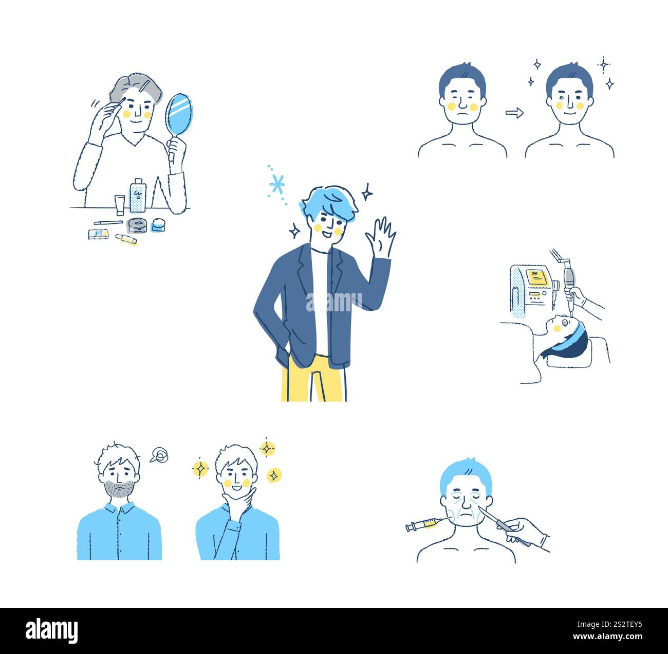 Various scenes of male beauty Set Stock Photo - Alamy