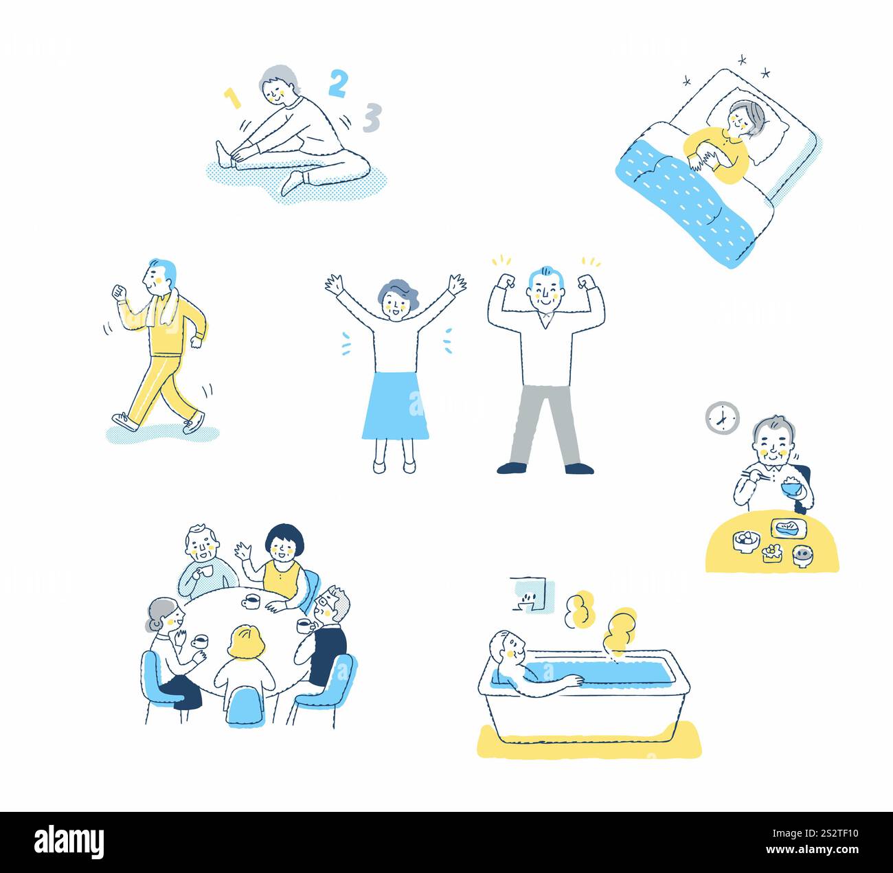 Vibrant seniors Lifestyle set Stock Photo - Alamy