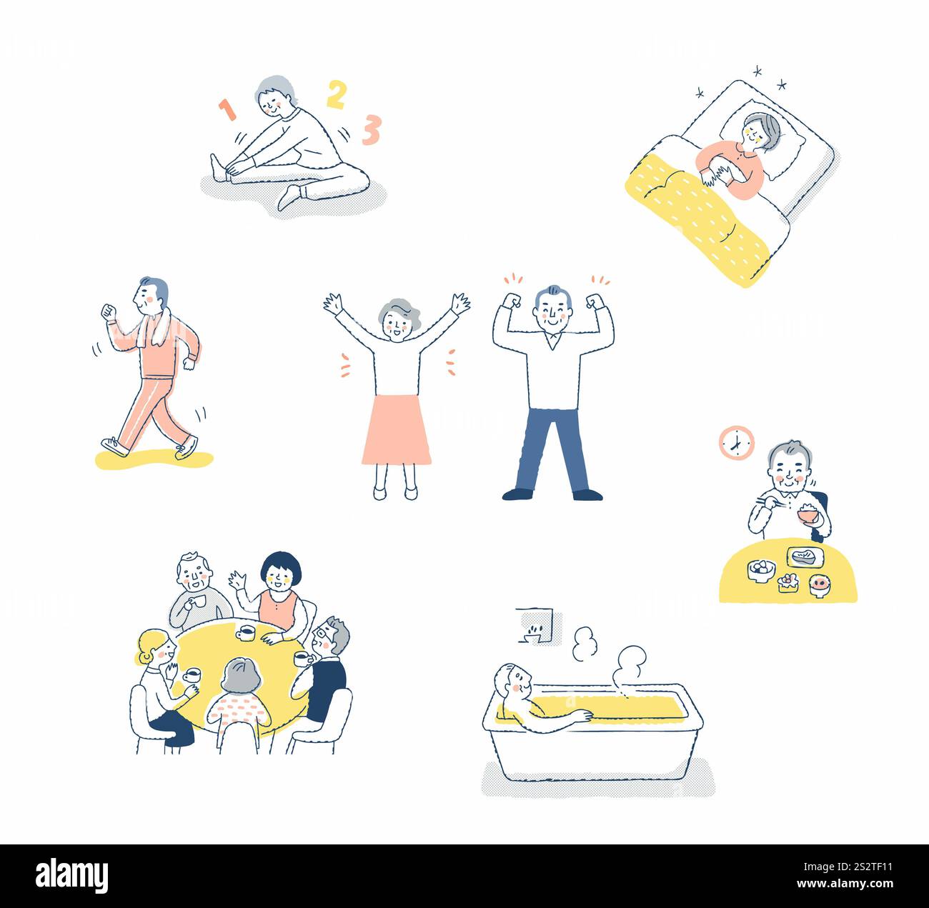 Vibrant seniors Lifestyle set Stock Photo - Alamy