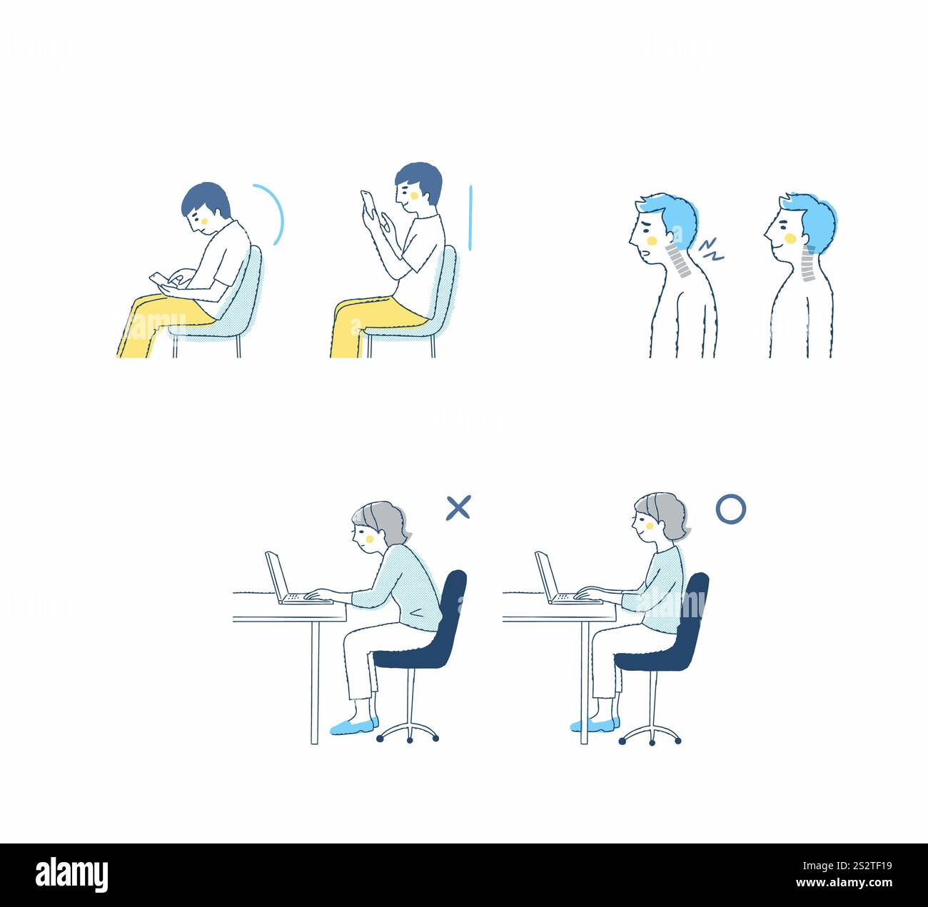 Good posture and bad posture hi-res stock photography and images - Alamy