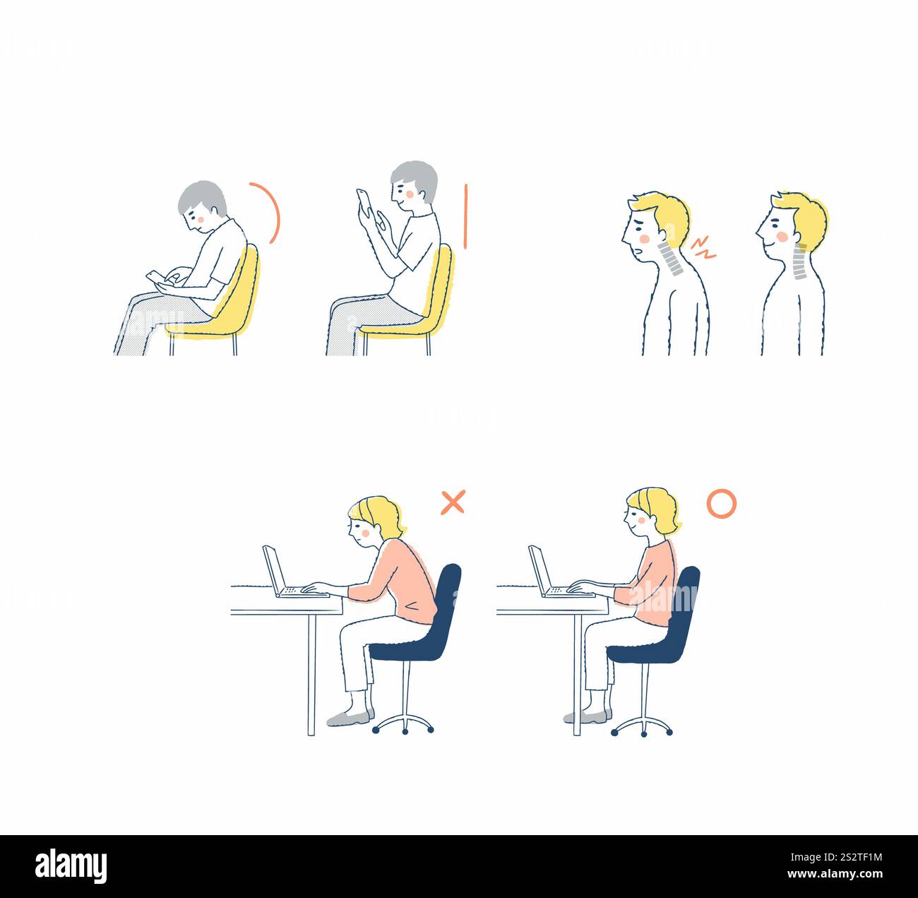 Good posture and bad posture hi-res stock photography and images - Alamy