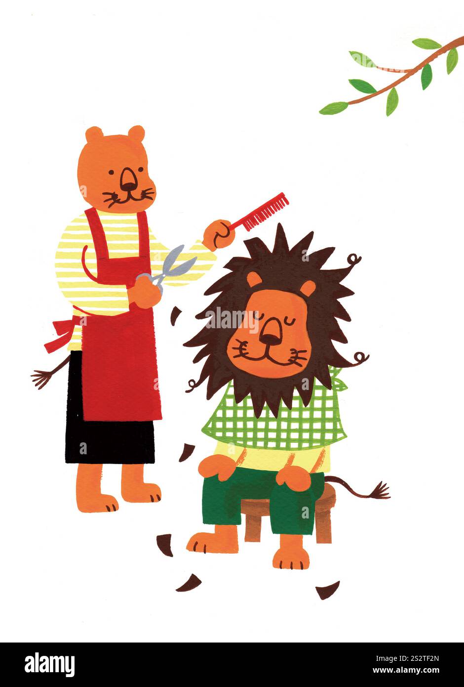 Lion getting a haircut Stock Photo - Alamy