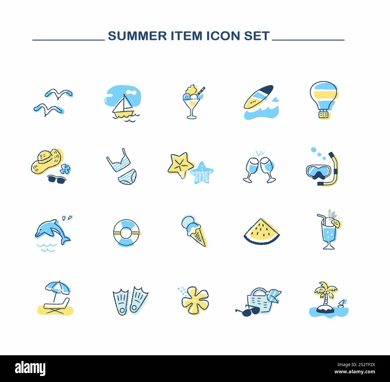 Summer images Icon set Stock Photo - Alamy
