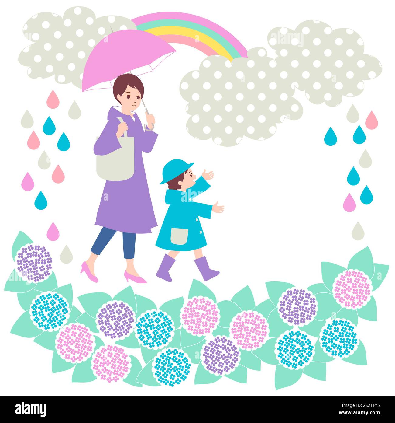 Child in rain umbrella Cut Out Stock Images & Pictures - Alamy
