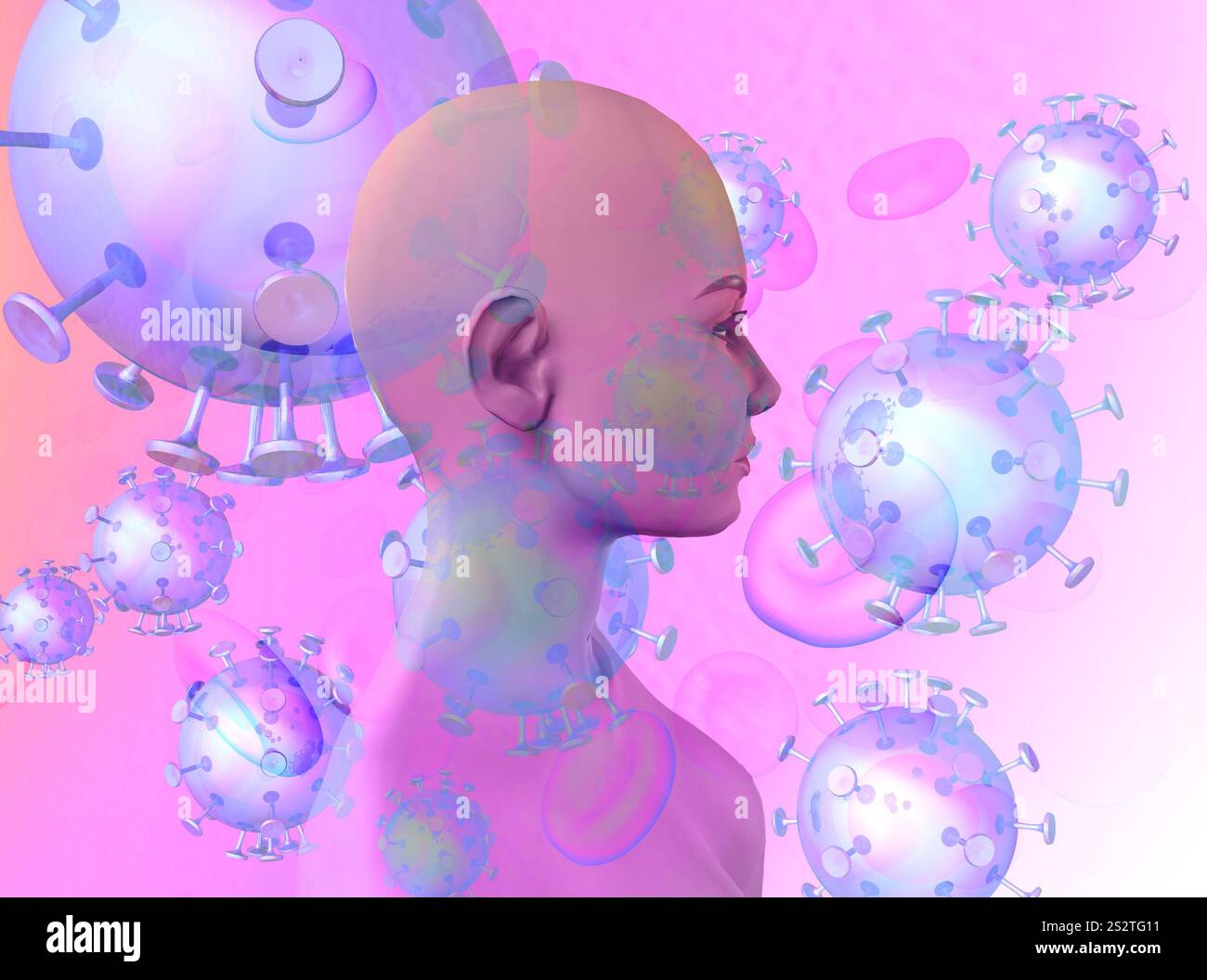 Blood virus female image Stock Photo - Alamy