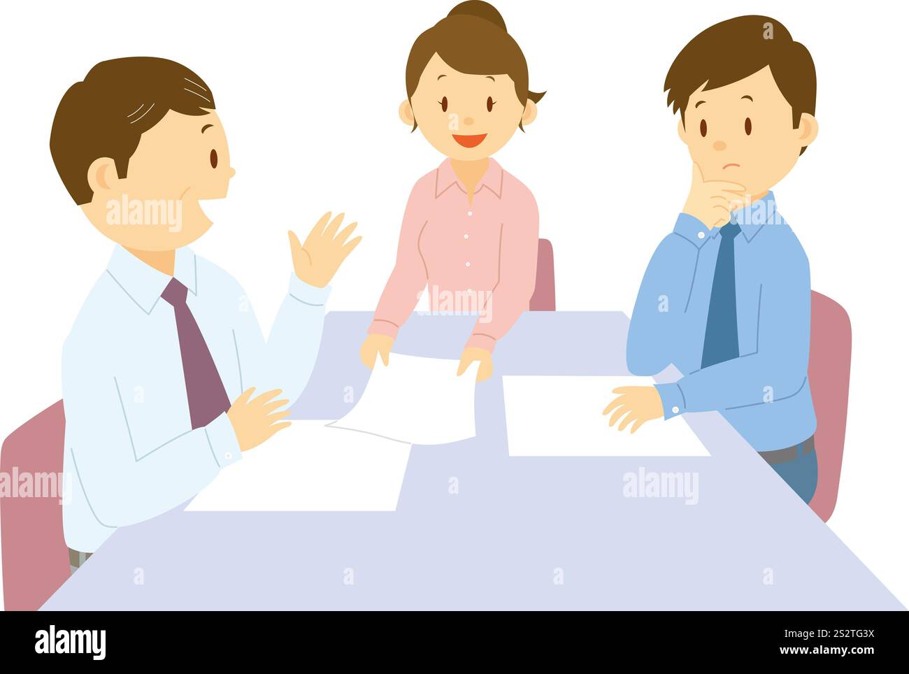 Middle-aged man and his subordinate taking part in meeting Stock Photo ...