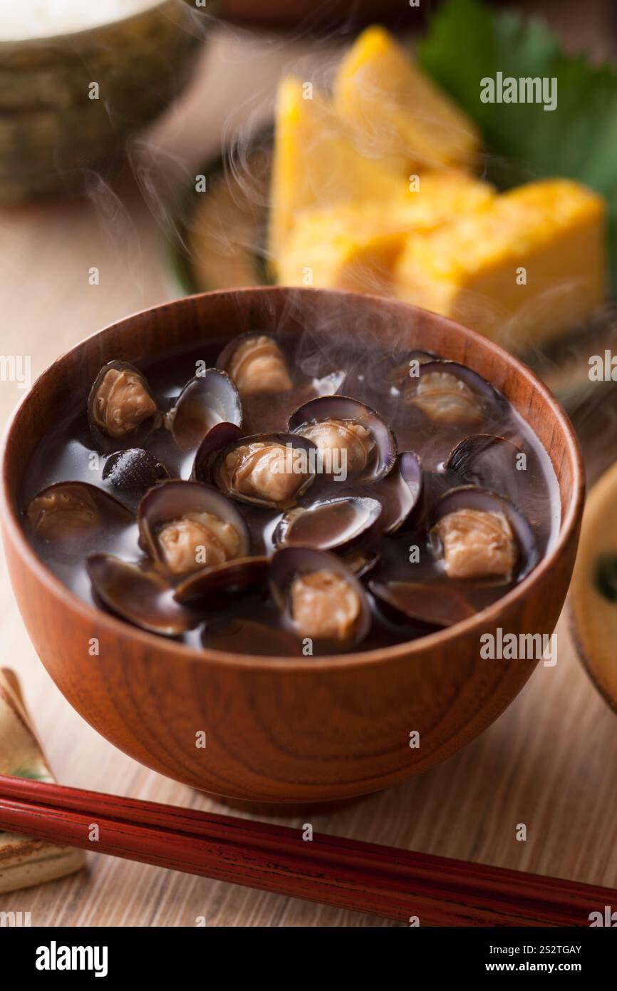Shijimi clam red miso soup Stock Photo - Alamy