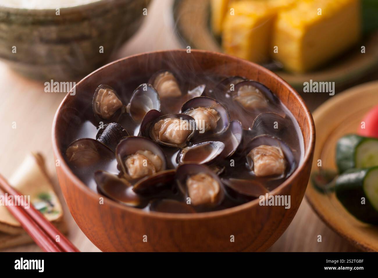 Shijimi clam red miso soup Stock Photo - Alamy