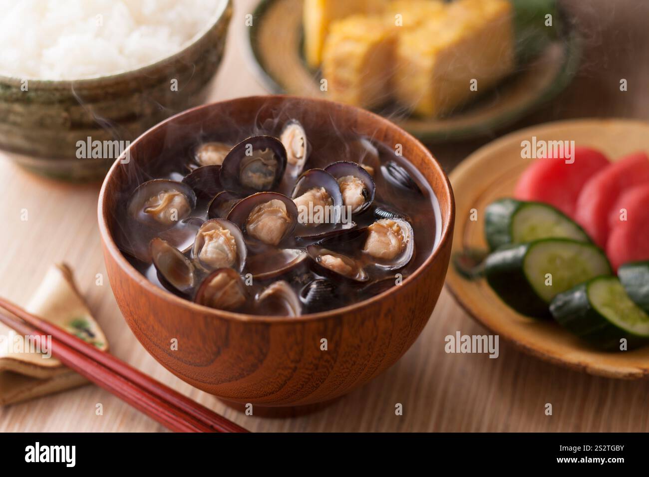 Shijimi clam red miso soup Stock Photo - Alamy