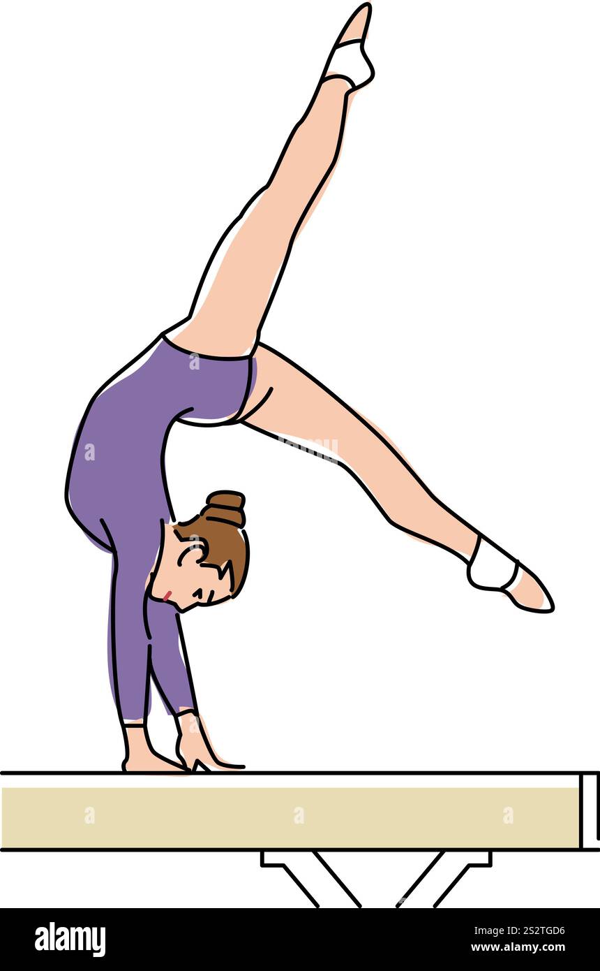 Gymnastics competition - balance beam Stock Photo - Alamy