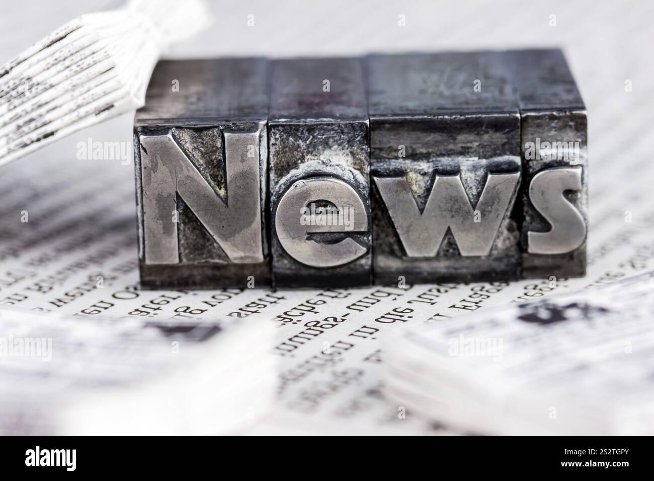 The word News was written in lead letters. Symbol photo for newsletters ...