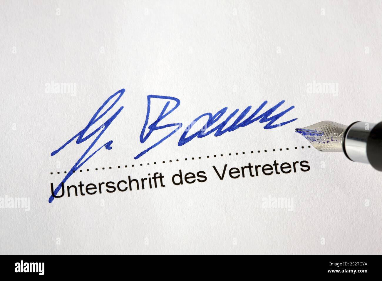 Signature of the representative under a purchase agreement document ...