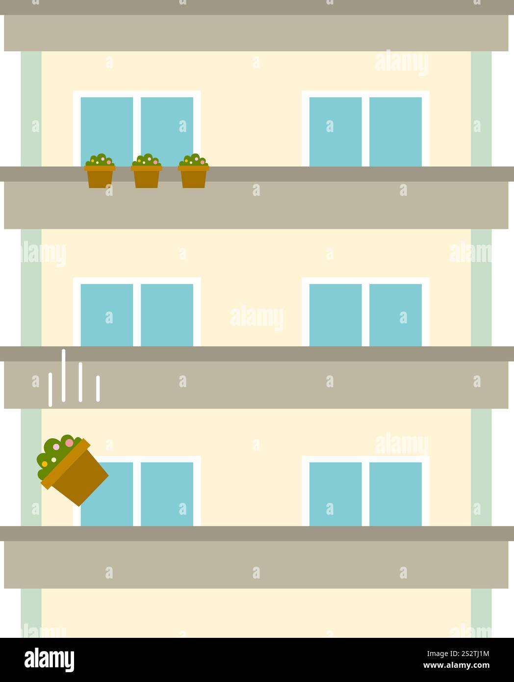 Objects falling from balcony of housing complex Stock Photo - Alamy