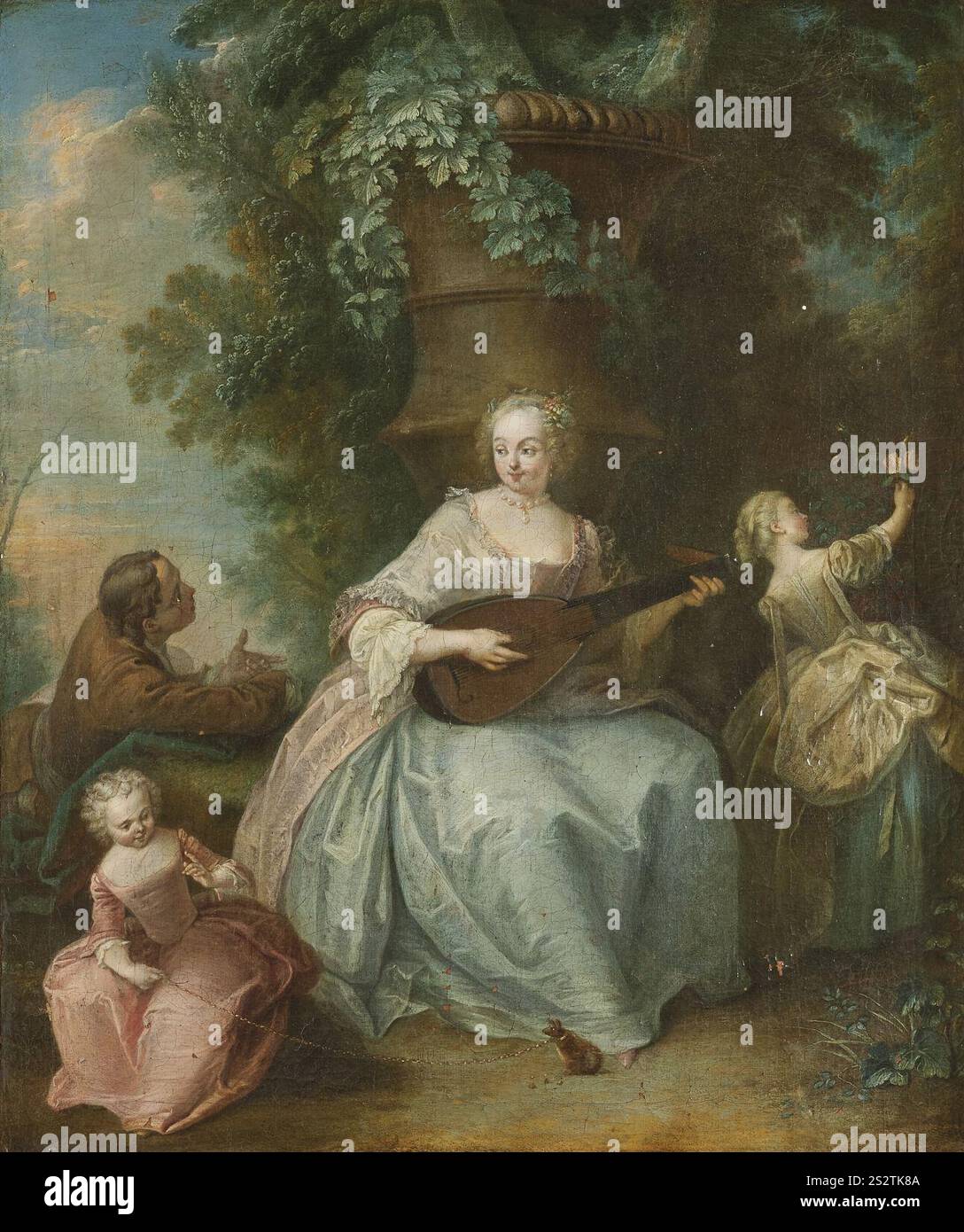 Fran199ois octavien jeune femme jouant dun instrument et enfant ...