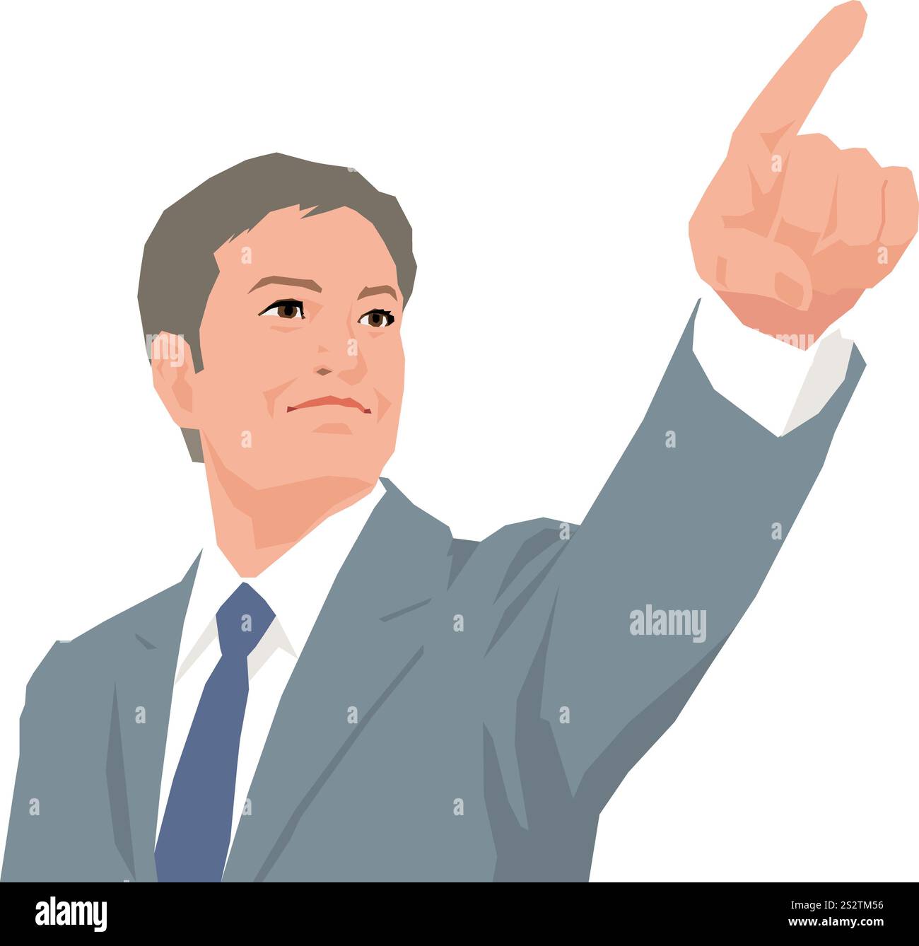 Middle-aged businessman pointing forward Stock Photo - Alamy