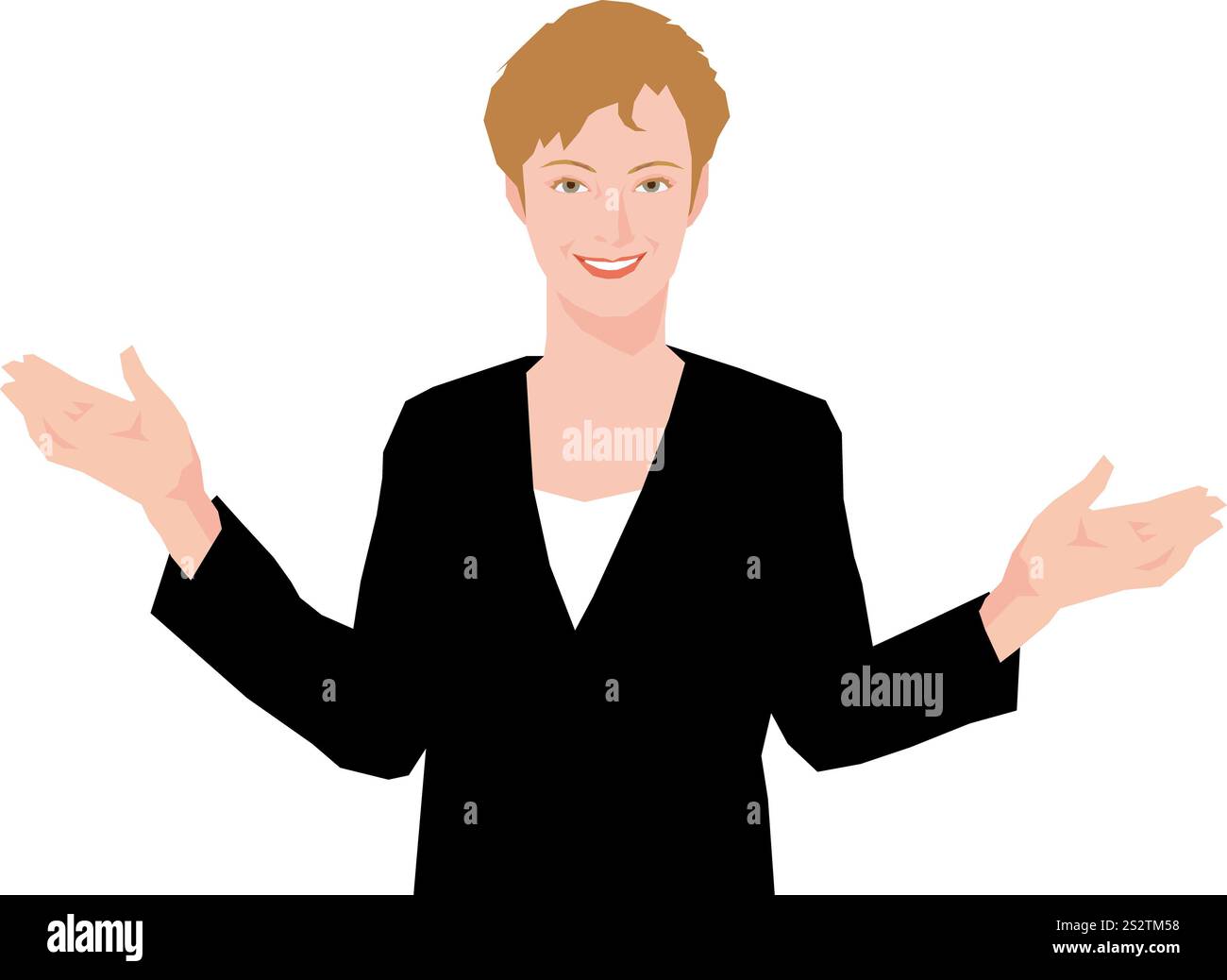 White woman speaking with gestures Stock Photo - Alamy
