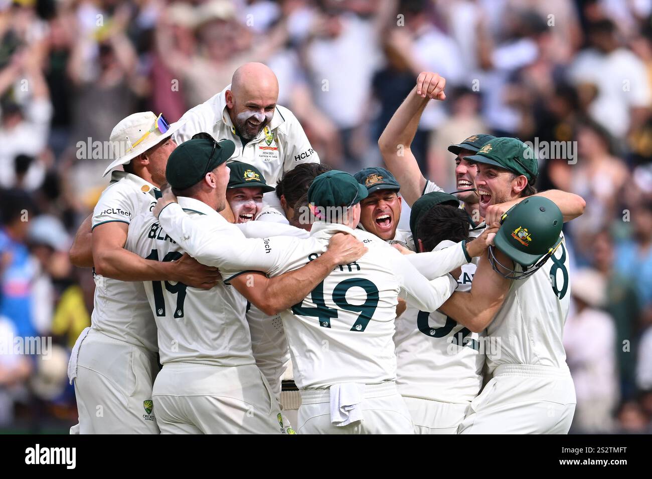 Melbourne, Australia. 30th Dec, 2024. Australia celebrates defeating ...