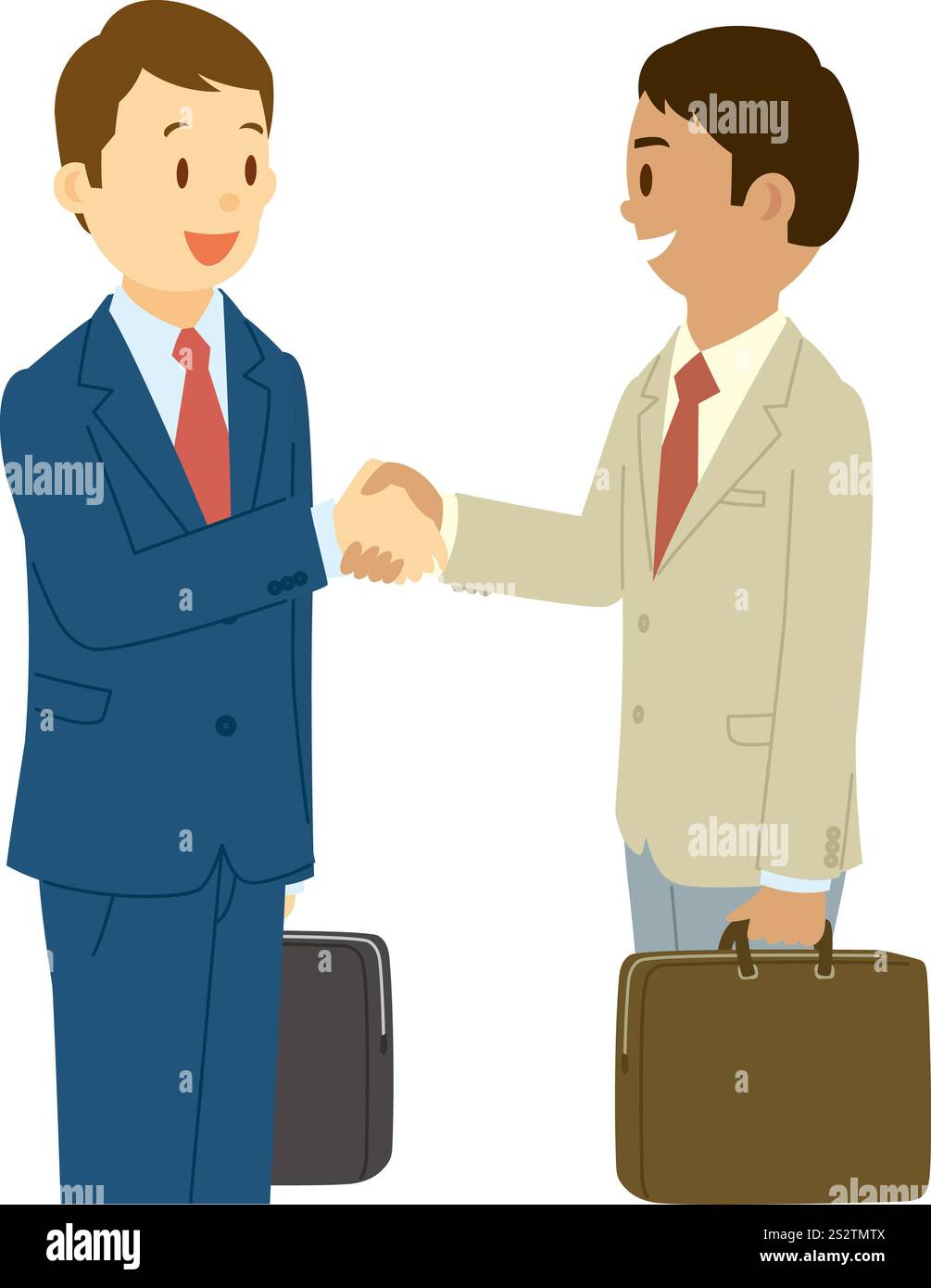 Business meeting between a Southeast Asian man and a Japanese man Stock ...