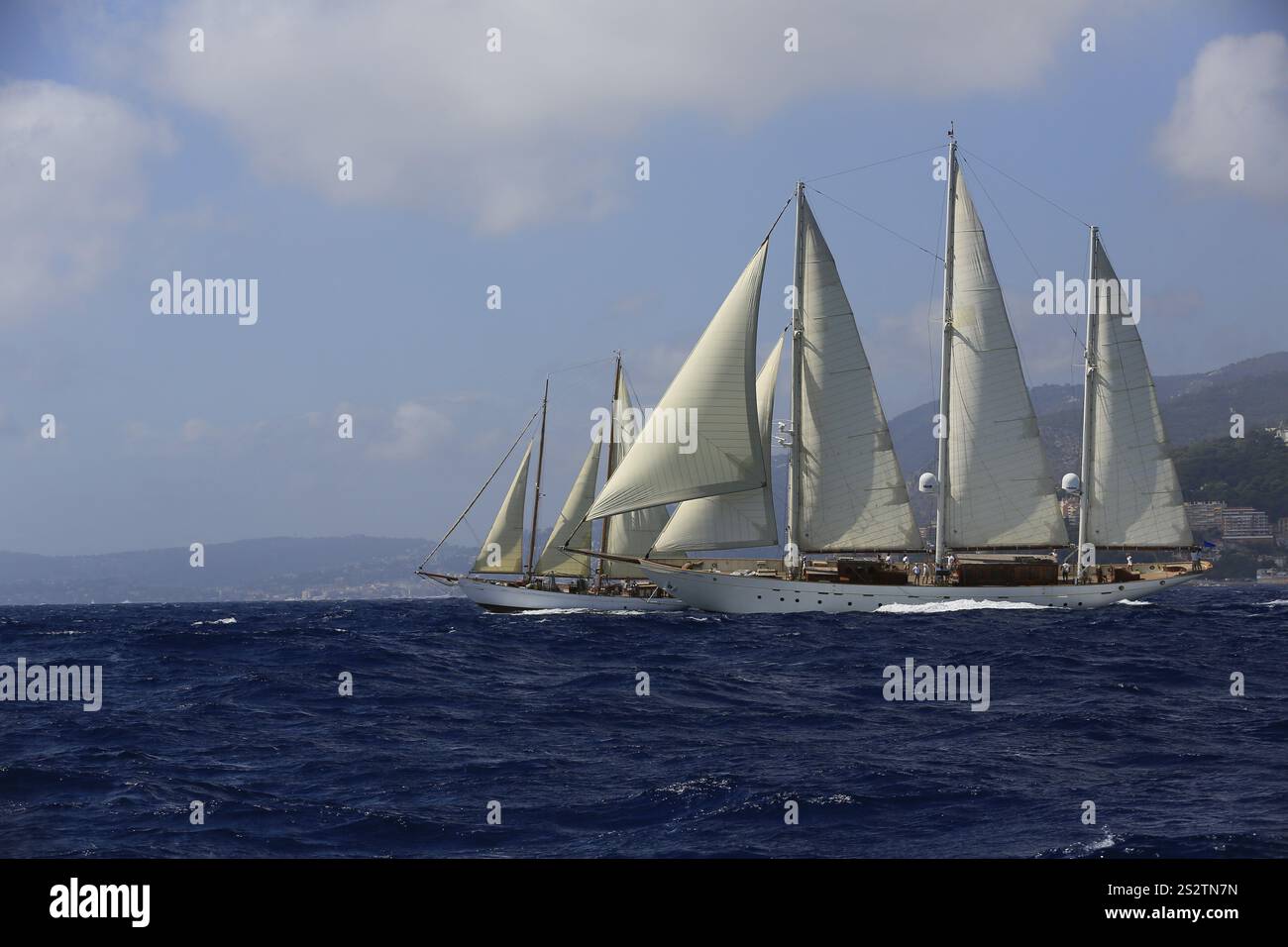 90-year-old sailing yacht Three-masted topsail schooner XARIFA sails ...