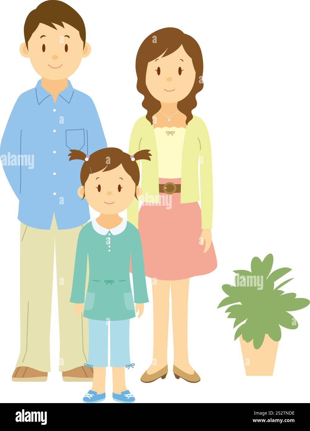 Three parents and three children standing side by side Stock Photo - Alamy