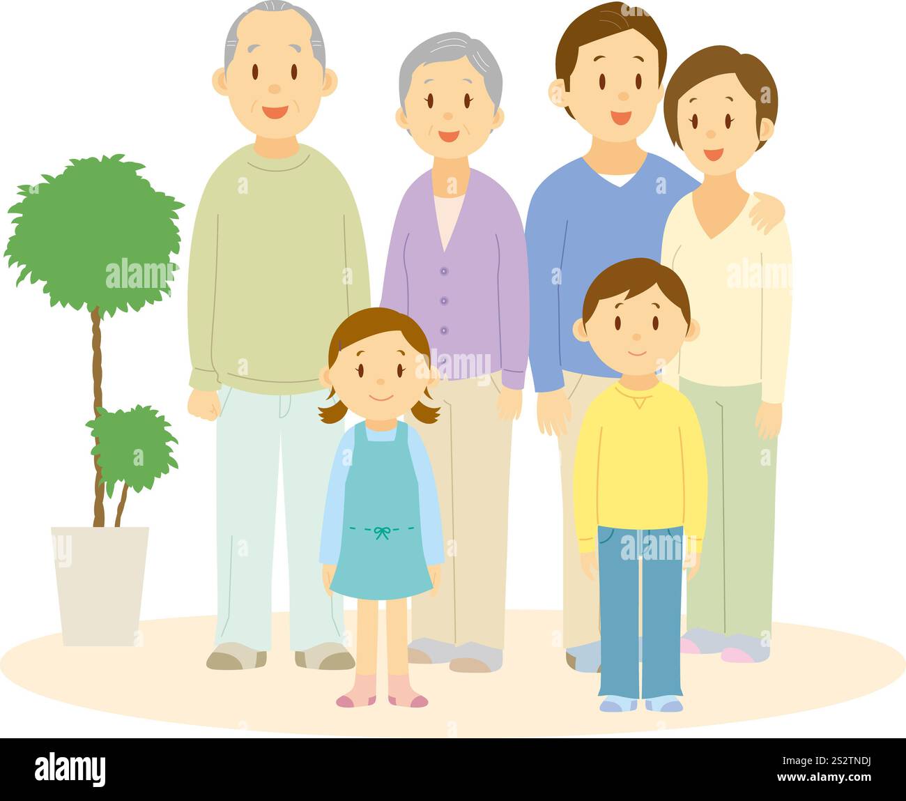 Three generation family standing side by side Stock Photo - Alamy