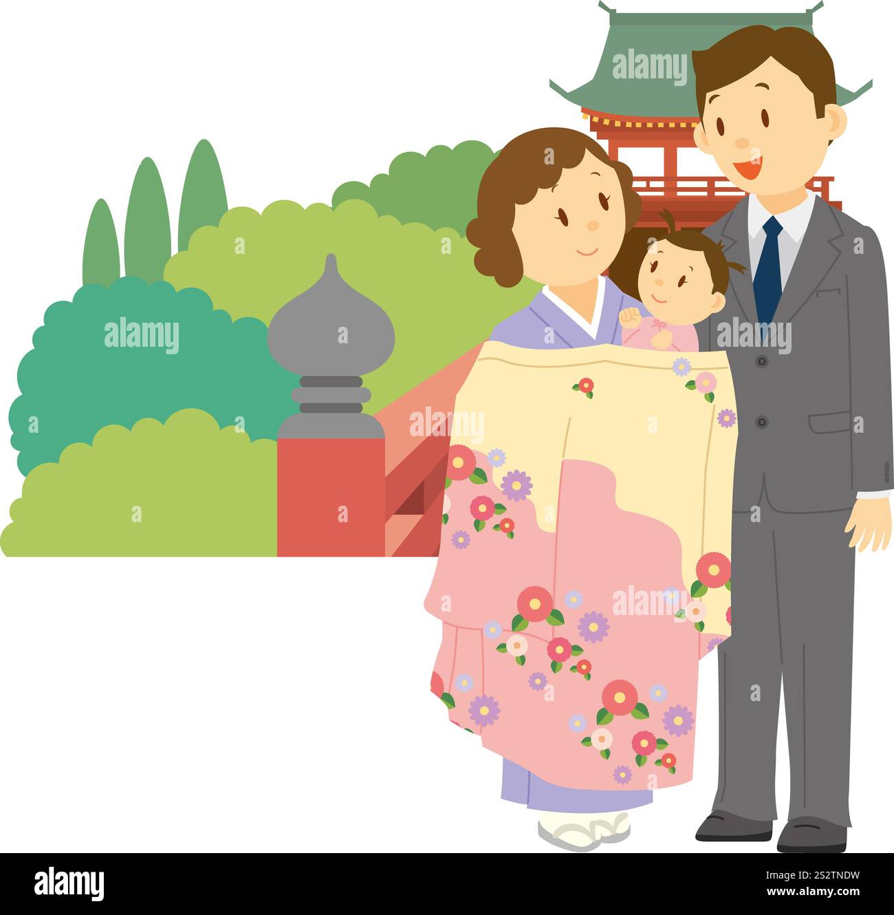 Parents and children visiting the shrine Stock Photo - Alamy