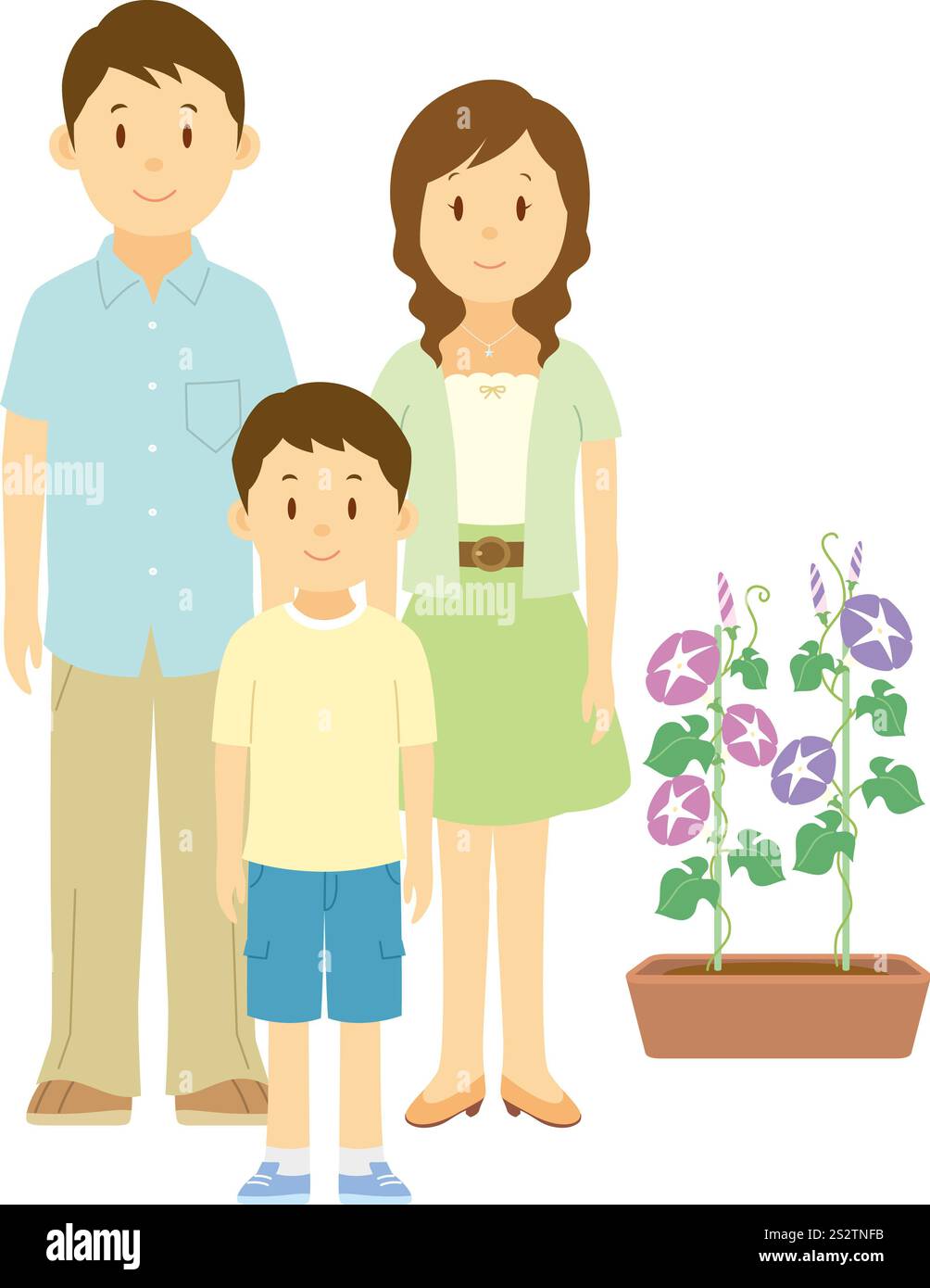 Three parents and three children standing side by side Stock Photo - Alamy
