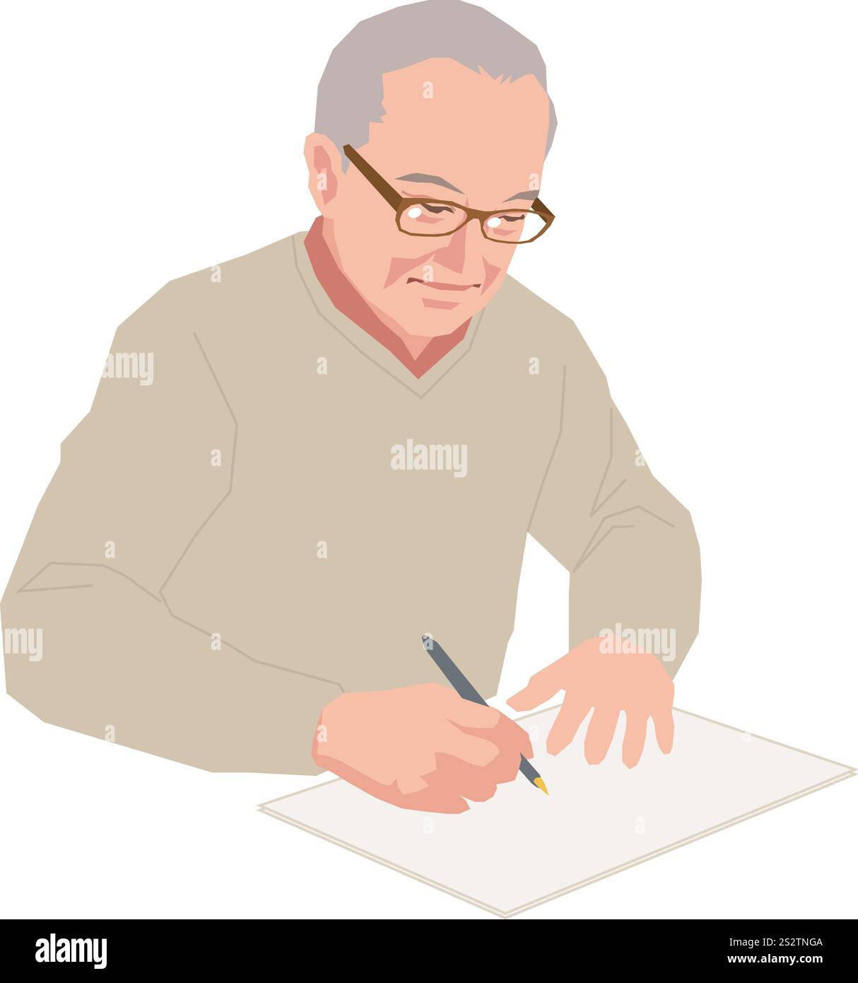 Active senior man writing a will Stock Photo - Alamy