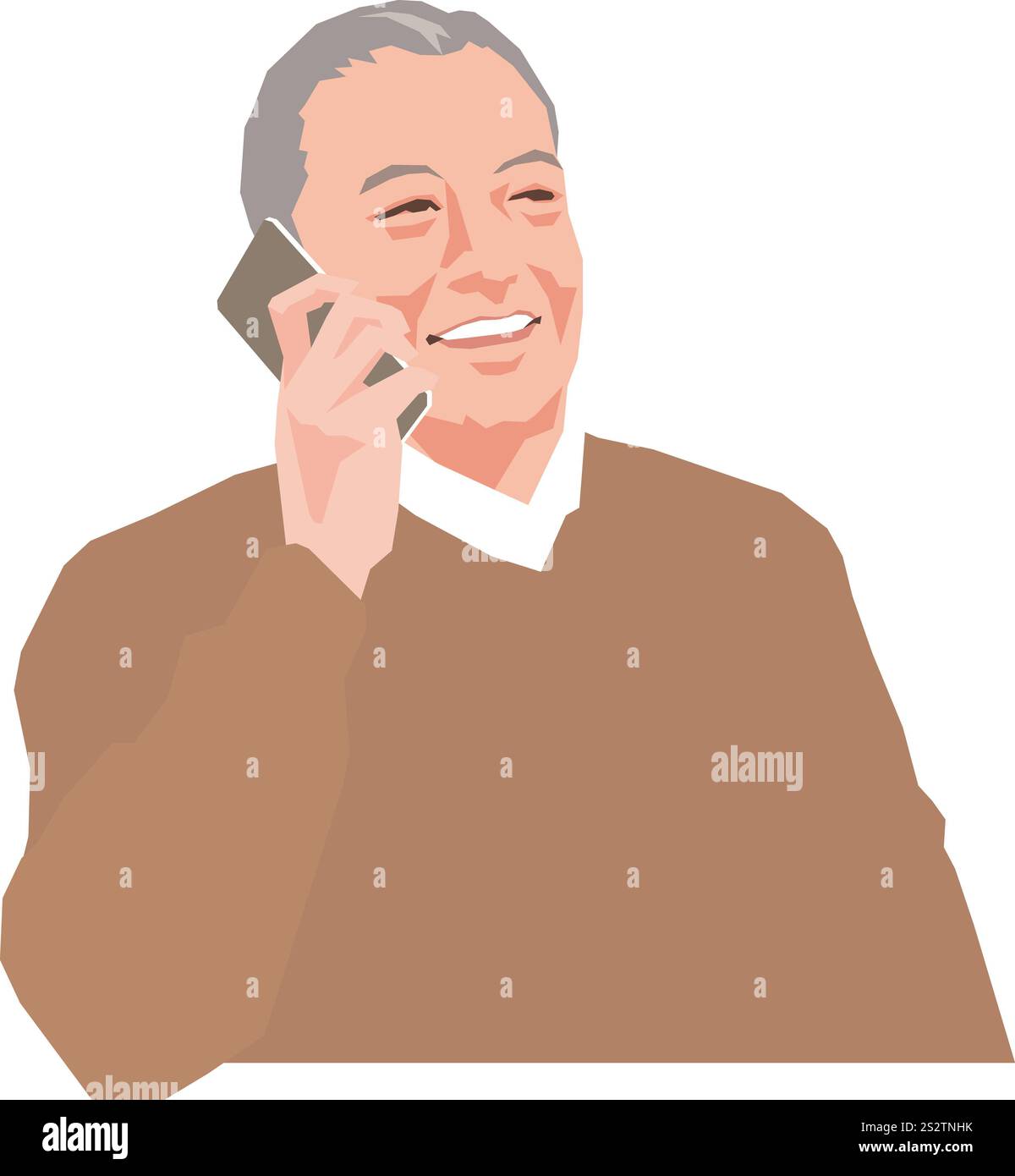 Old man computer phone Cut Out Stock Images & Pictures - Alamy