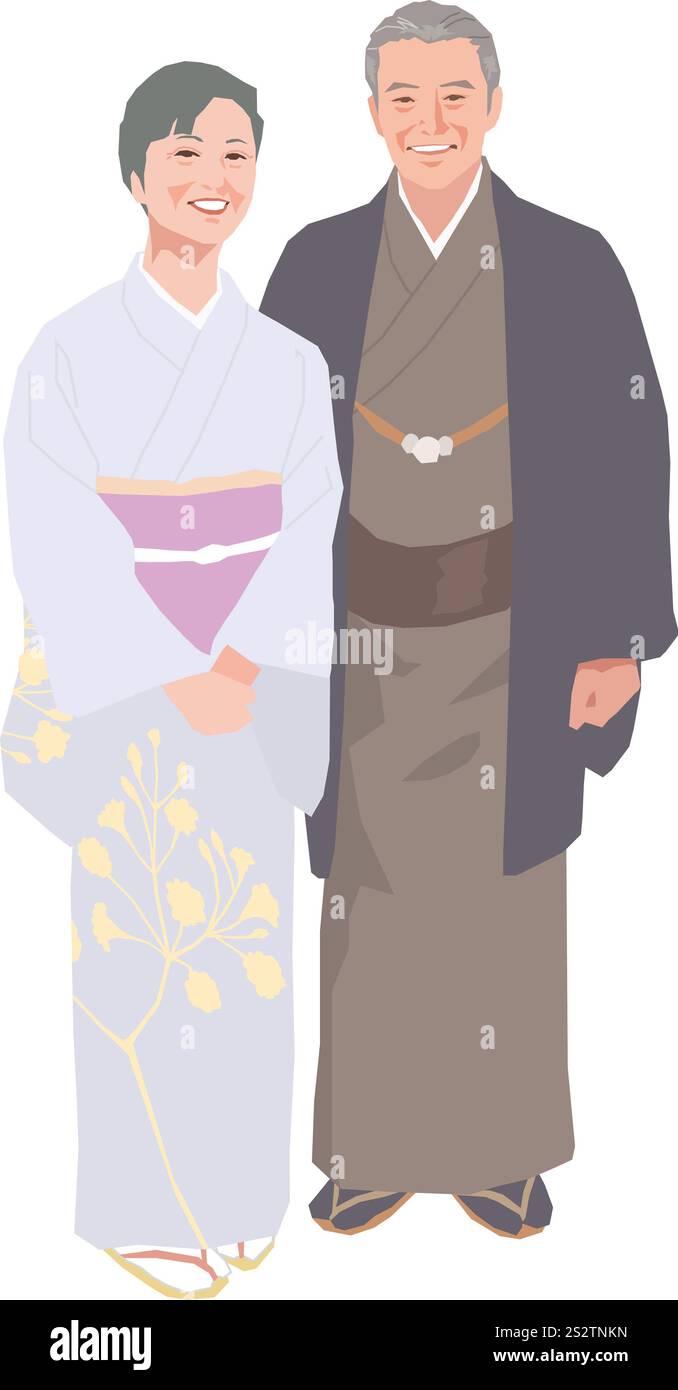 Couple in kimono Cut Out Stock Images & Pictures - Alamy