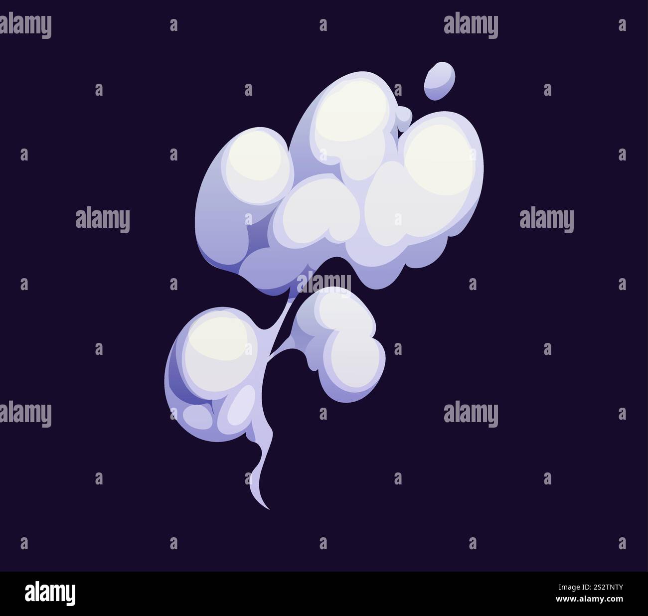 Cartoon white smoke cloud or traffic fume. Isolated vector comic book ...